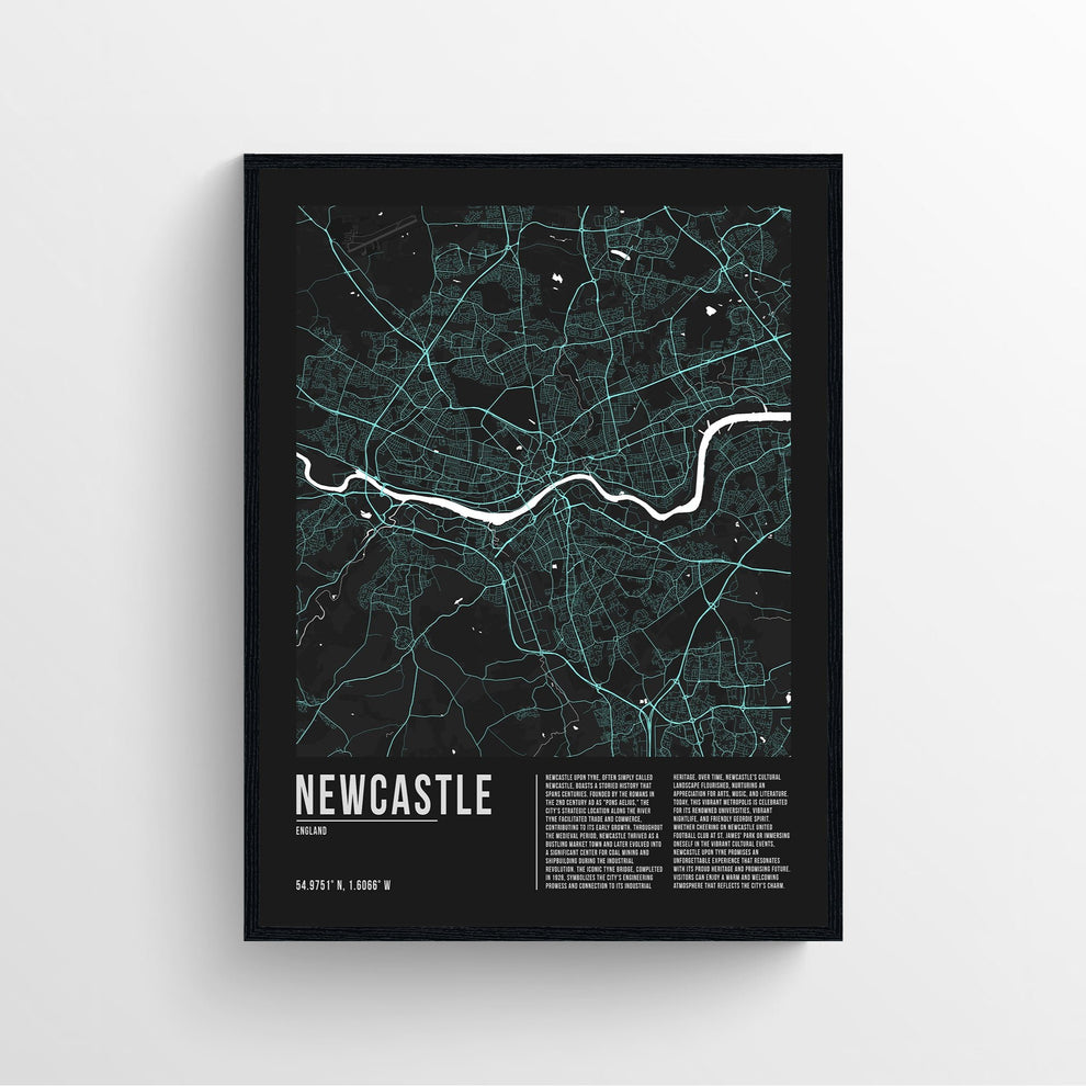 Newcastle City Map Poster – Poster Kings