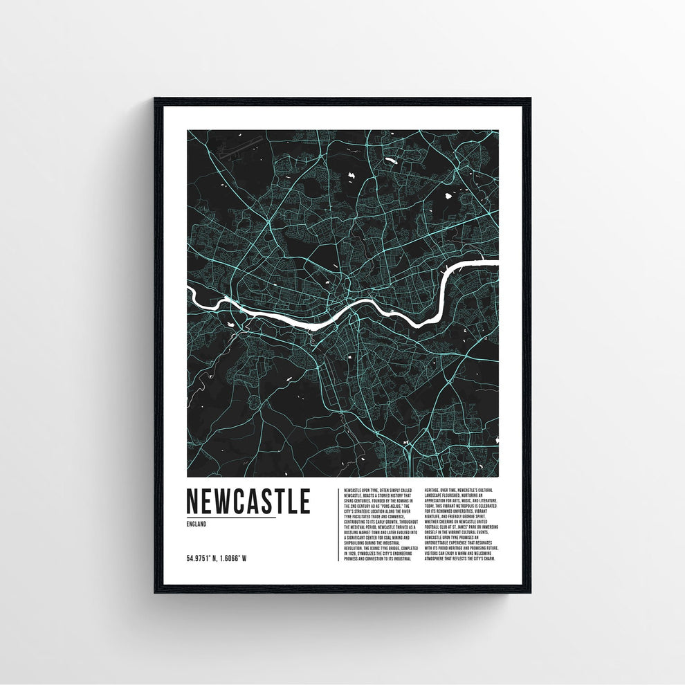 Newcastle City Map Poster – Poster Kings