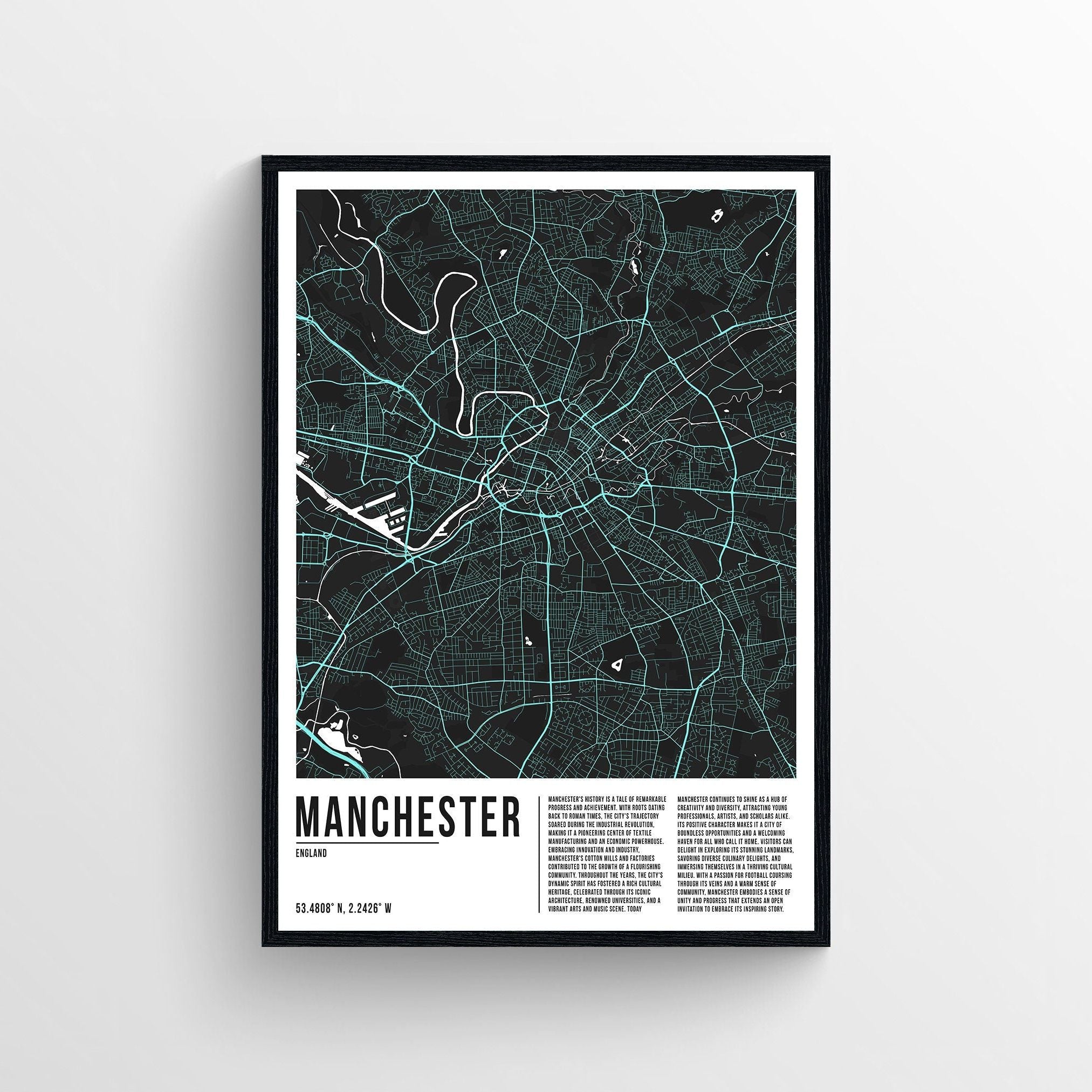 Manchester City Map Poster – Poster Kings